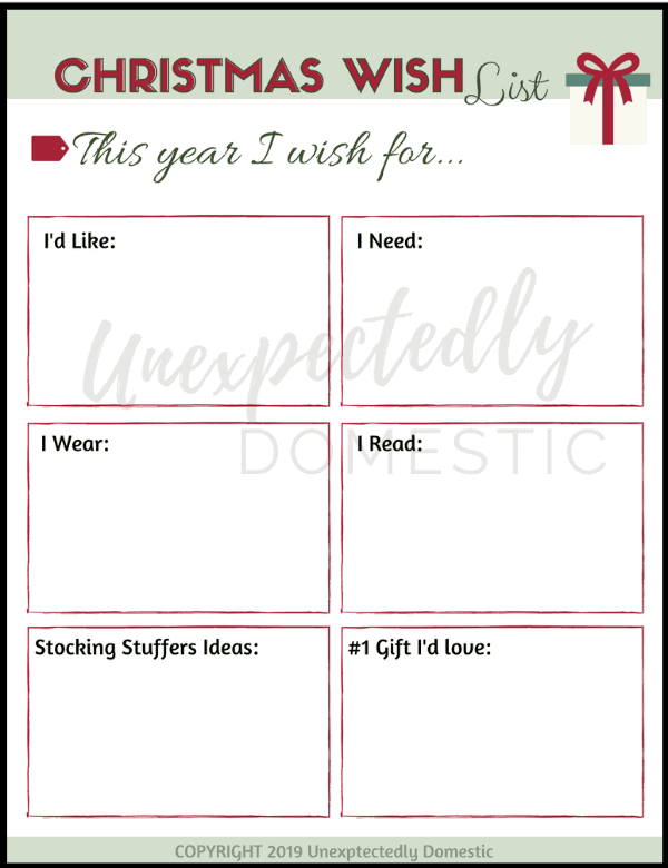 Christmas List Template Google Slides