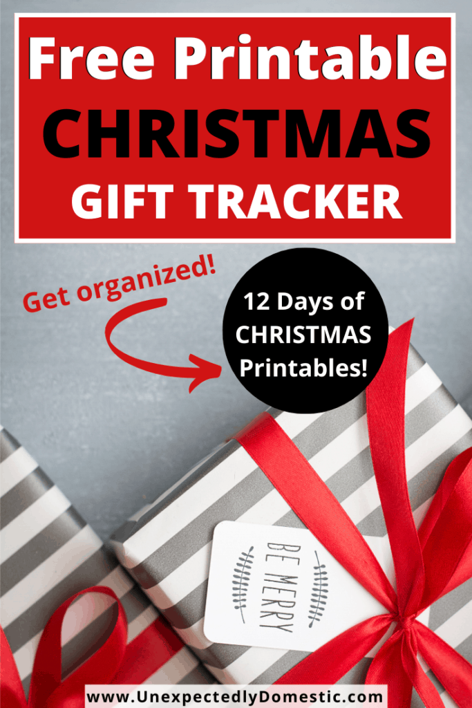 Free Printable Christmas Gift Tracker - Unexpectedly Domestic