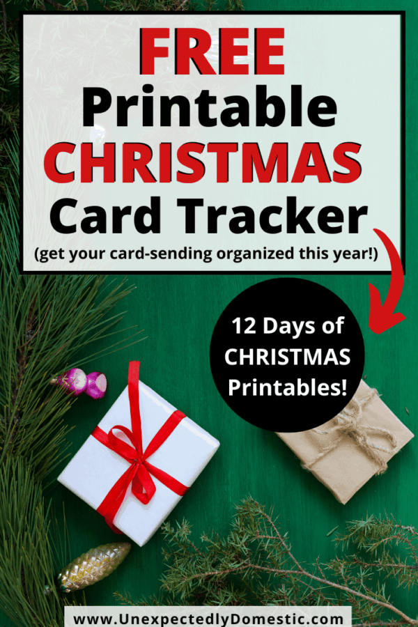 Christmas Card Tracker - Free Holiday Printables!