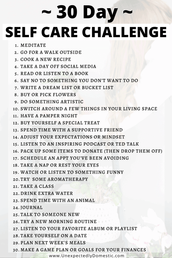 30 Self Care Challenge Ideas to Nurture Your Body, Mind, and Soul