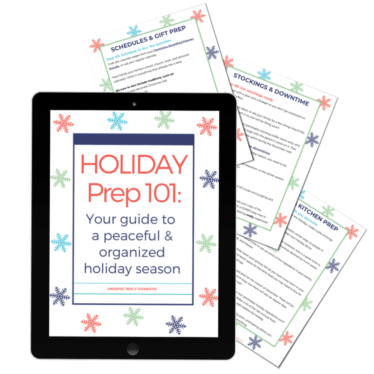 Free Holiday Prep 101 Guide - Unexpectedly Domestic