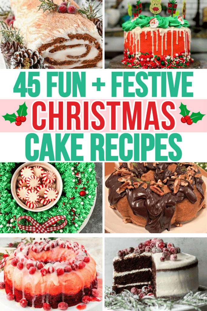 45 Festive Christmas Cakes for Fun Holiday Desserts that Feed a Crowd